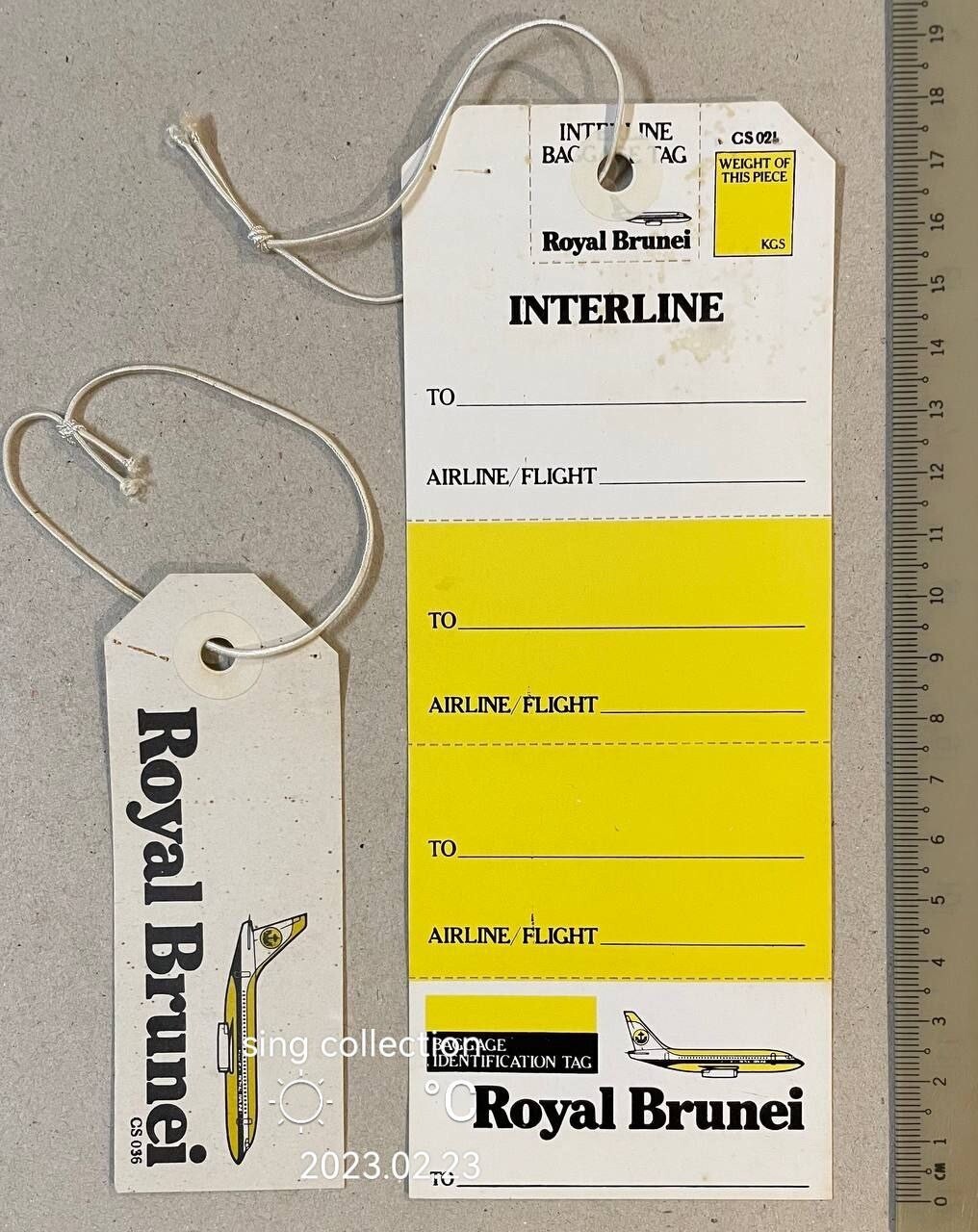 Rare Royal Brunei Airlines Interline Baggage Tag x 2 Unused !! | eBay