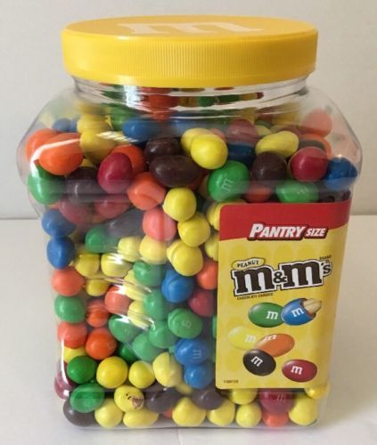 M&M Peanut CHOCOLATE Candy Pantry Size Jar 62 oz ~GUARANTEED FRESH ...