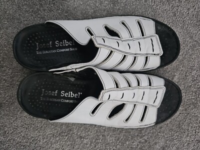 JOSEF SEIBEL Catalonia Sandals, White Strappy Slides, Wedge Heels ...