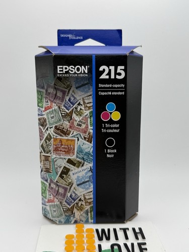 New EPSON 215 Ink Standard-Capacity Tri-Color Black Cartridge Pack Exp ...