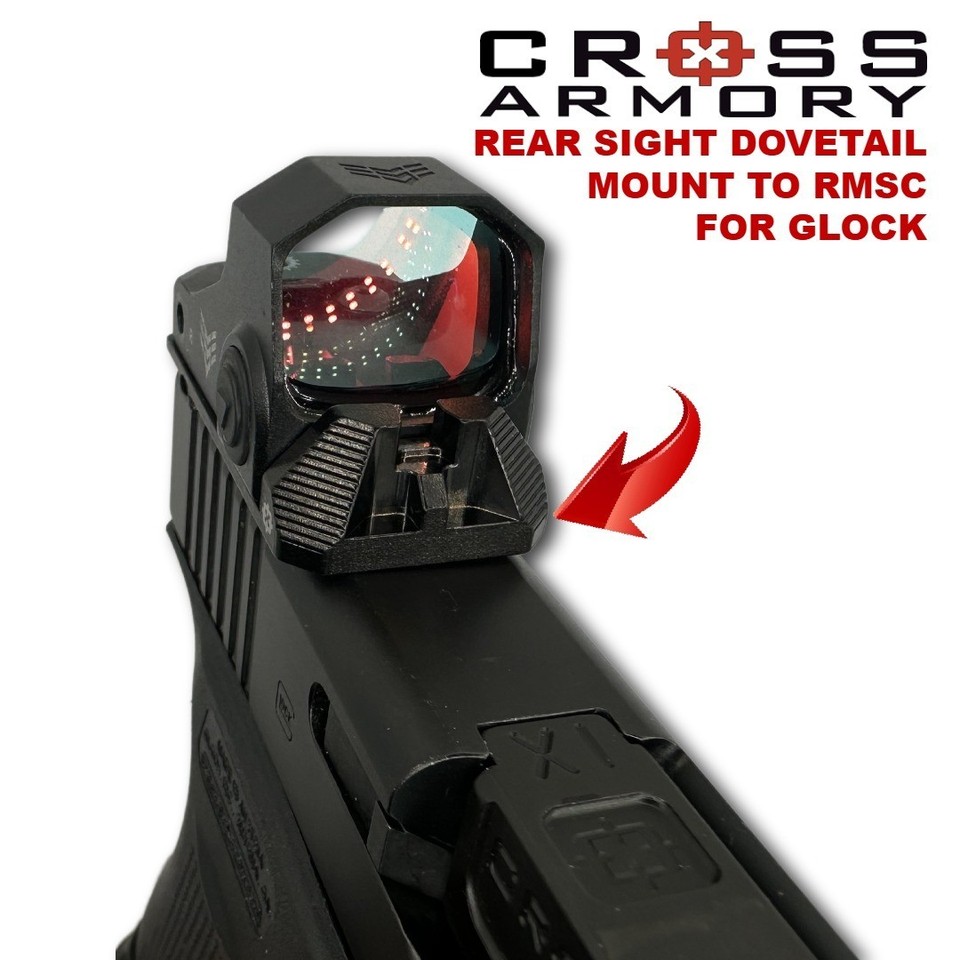 CROSS ARMORY DOVE TAIL MOUNT SYSTEM for GLOCK RMSc Slide Adapter w ...