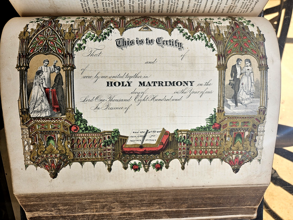 1800's Vintage Antique 1881 holy bible W/APOCRYPHA Old & New test. A.J ...