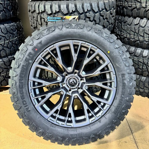20x10 Fuel D848 Rebar Gray Wheels 33" AT RT Tires 8x6.5 Dodge Ram 2500 ...