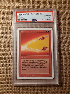 MTG Revised - Fork Rare! PSA 10! Gem-Mint Magic the Gathering 1994 Low ...
