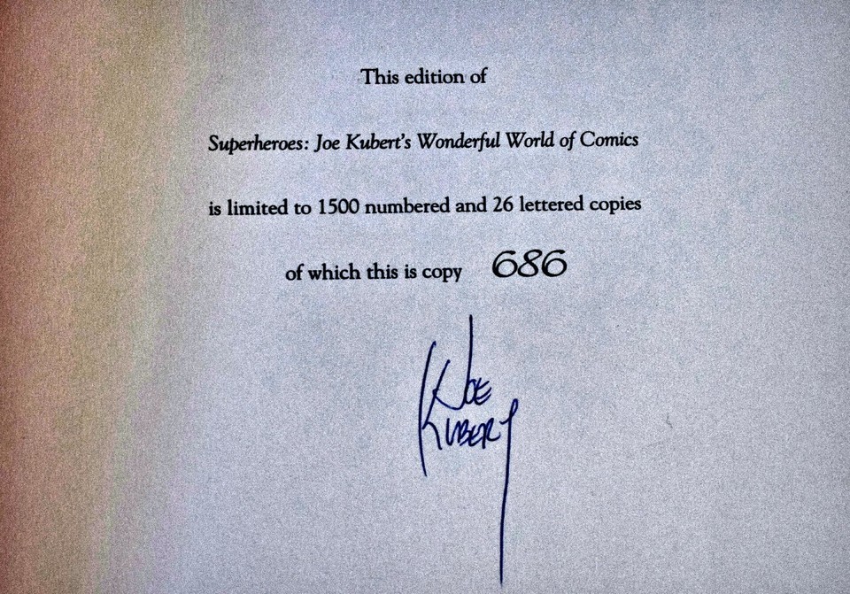 Superheroes Joe Kubert's Wonderful World of Comics Signed Hardcover 686 ...