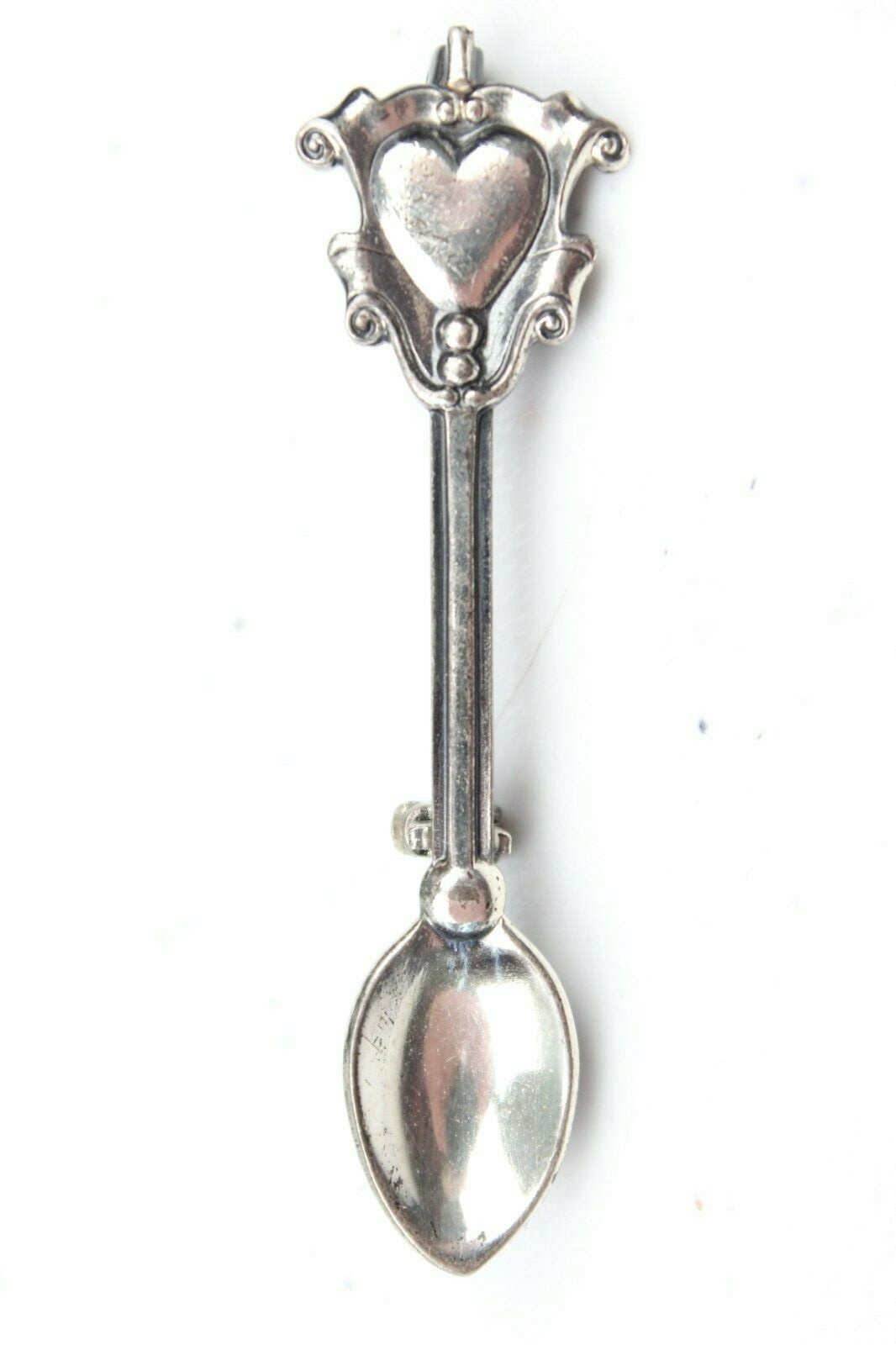 Vintage Estate Sterling Silver Heart on Spoon Brooch | eBay