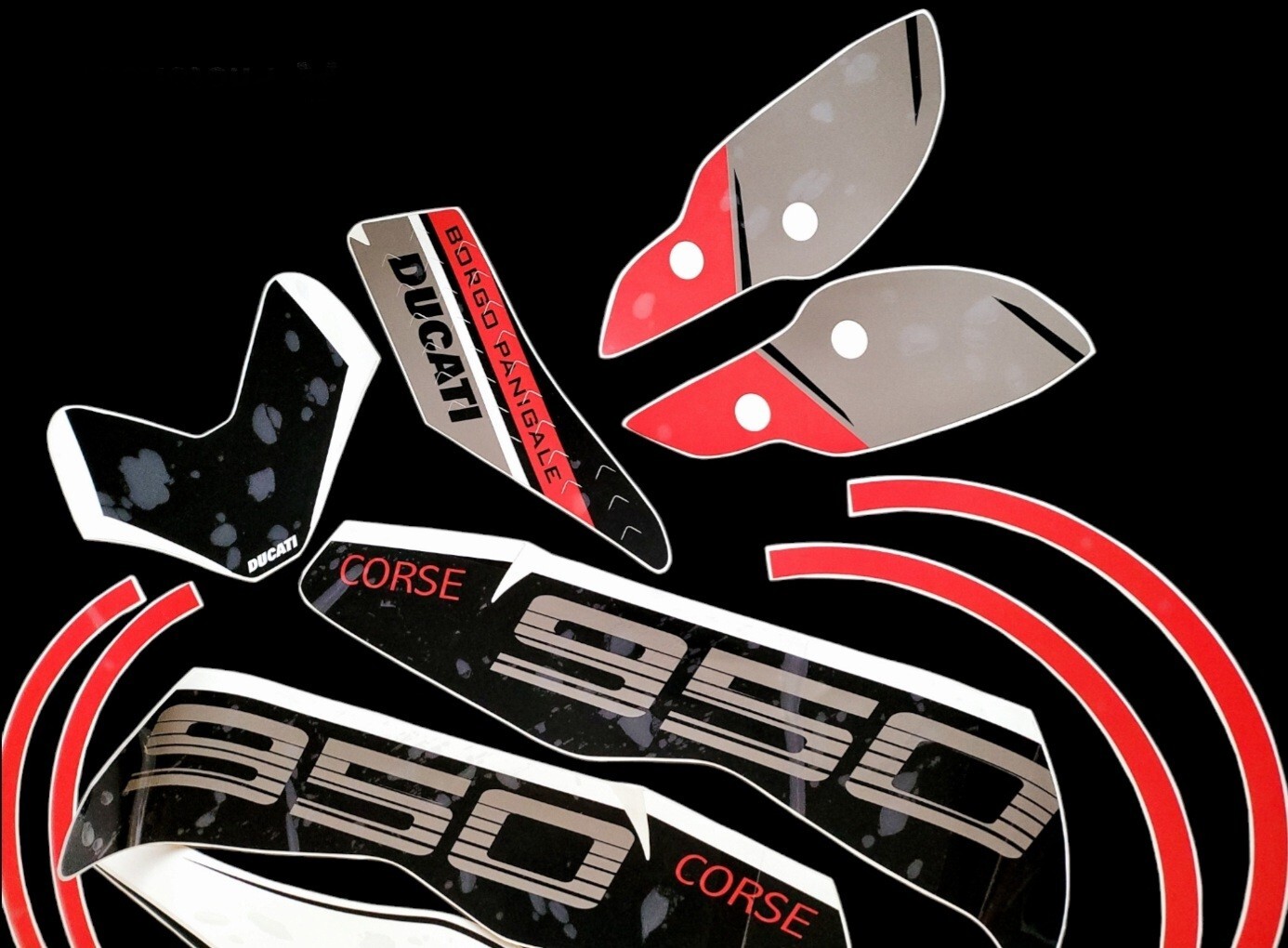 HYPERMOTARD 950 RED VERSION CORSE LIVERY FAIRING GRAPHIC DECALS VINYL ...