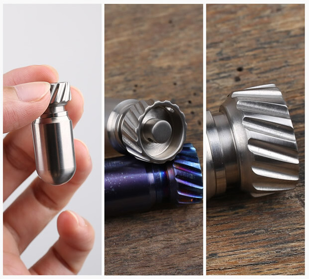 Titanium Waterproof Tank EDC Survival Seal Container Necklace Keychain ...