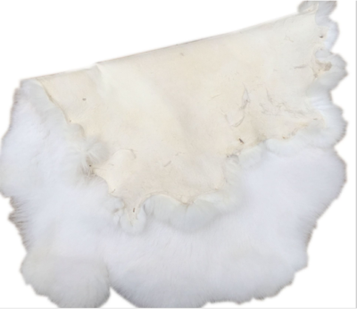 8-14'' White Real Rabbit Fur Carpet Rug Throw Leather Pelt Cosy ...