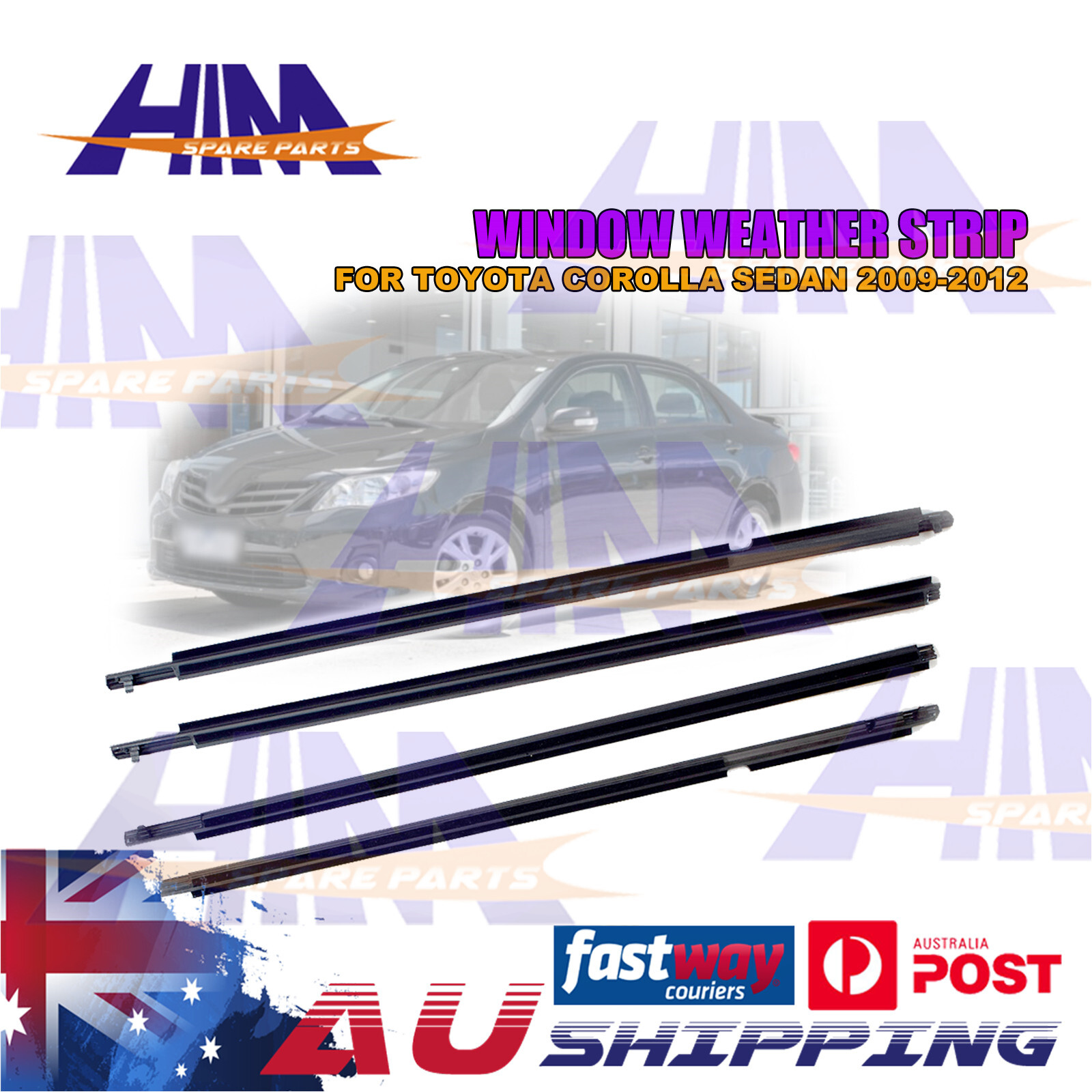 4pcs Window Glass Seals Weather Strip for Toyota Corolla Sedan 2009 ...