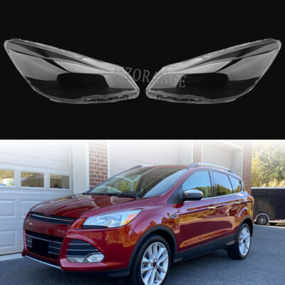 For Ford Kuga Escape MK2 2013-2016 Pair Headlight Headlamp Lens Cover ...