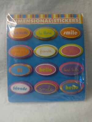Scrapbooking Dimensional Stickers - 12 Pieces - Fun Titles - Small 3D ...