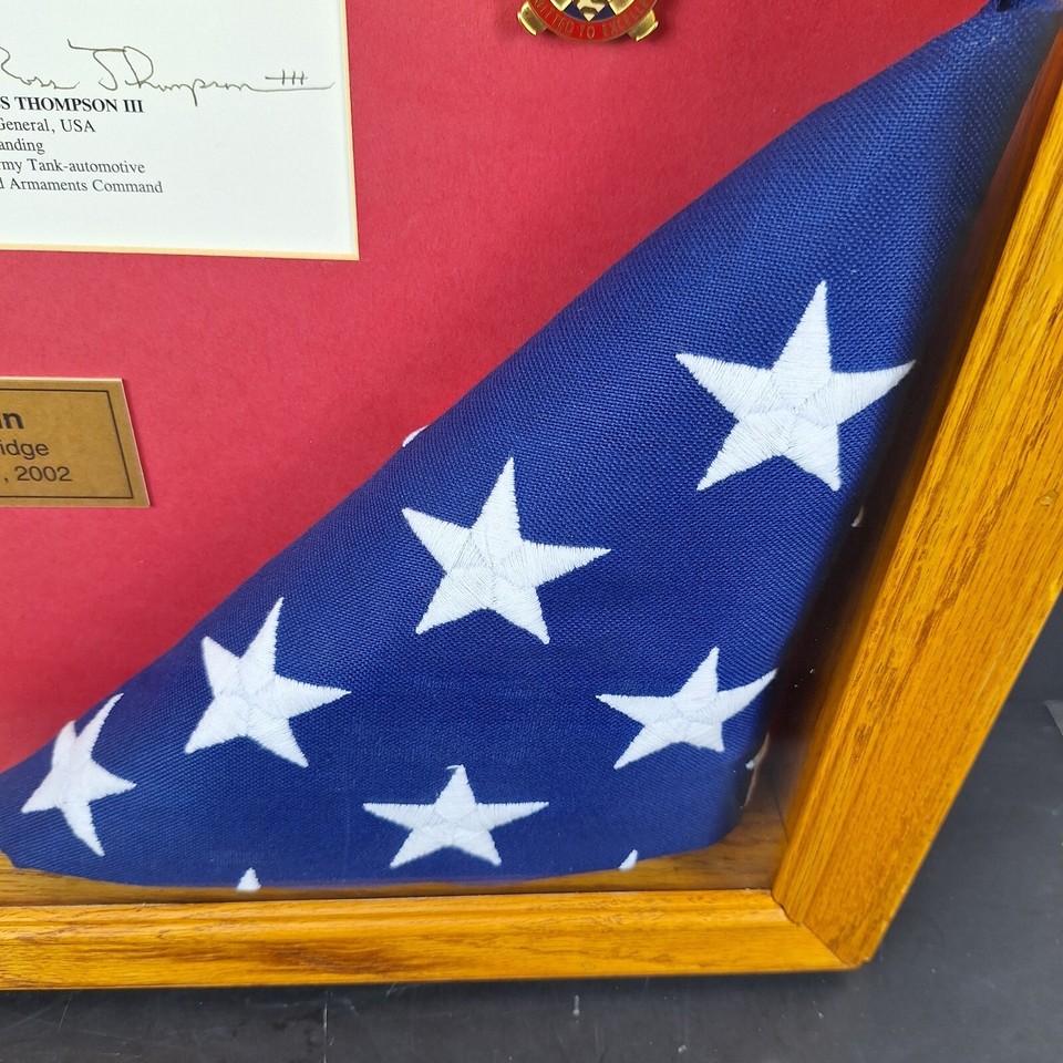 US Army Military Retirement Display With Flag 17.5" Shadowbox Wall ...