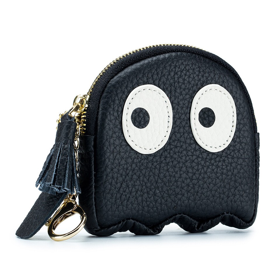 Cartoon Ghost Cute Genuine Leather Coin Purse Mini Change Pouch with ...