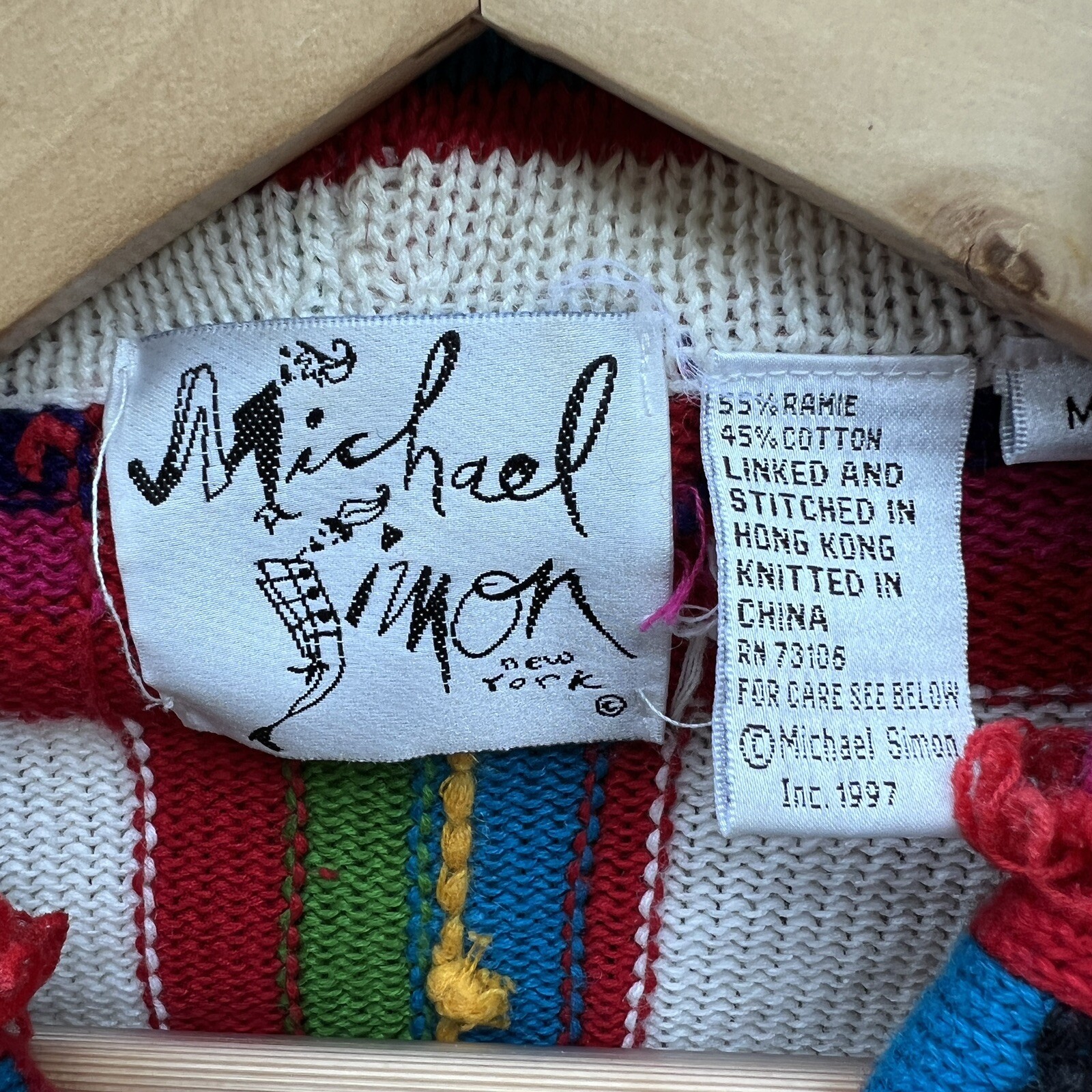 Vintage Michael Simon New York 1990s Colorful Cardiga… - Gem