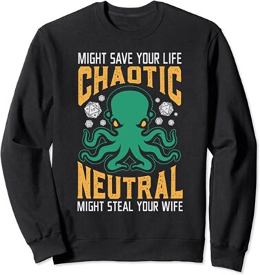 Chaotic Neutral Gamer Funny Video Games Fun Clothing Unisex Crewneck ...