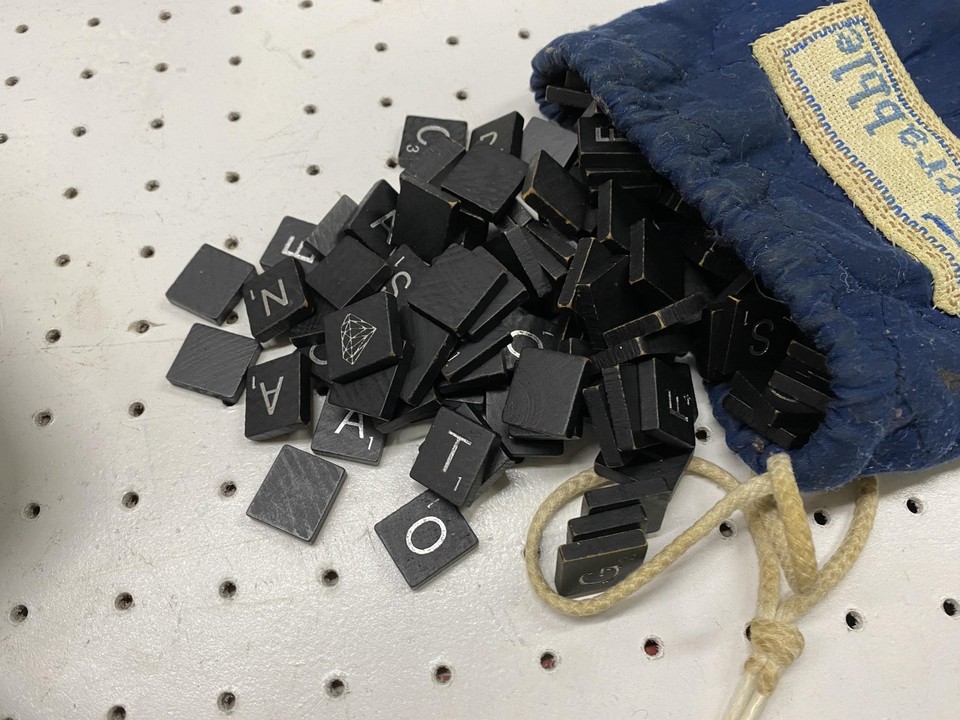 Scrabble Diamond Anniversary Edition Board Game Complete Black Tiles ...