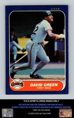 1986 Fleer #543 David Green San Francisco Giants Near Mint or Better | eBay