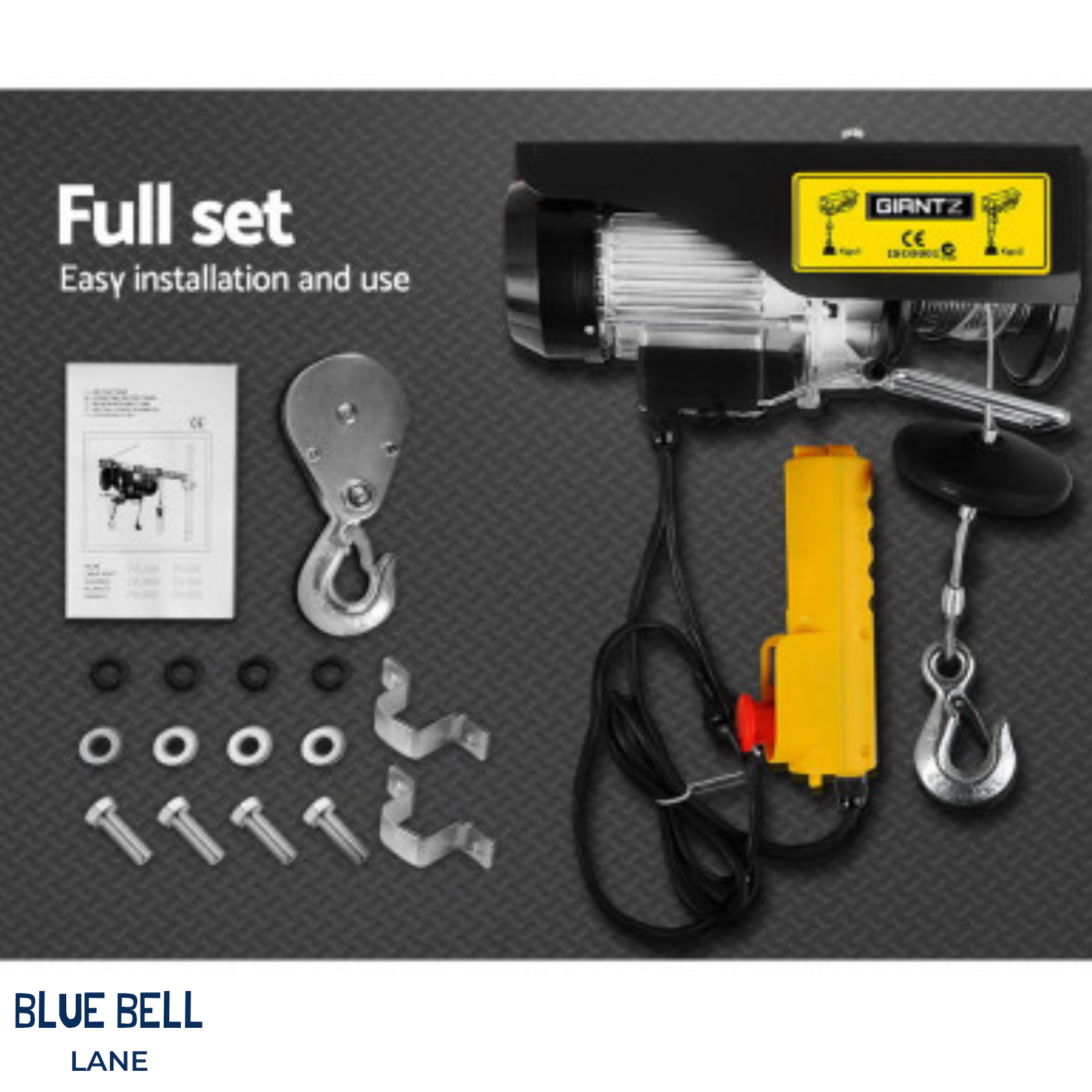 Electric Hoist Winch 240V 400kg 800kg Crane Lifting Wire Rope Overhead ...