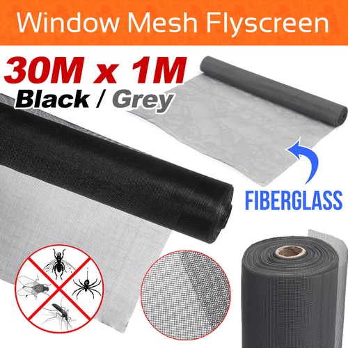 100FT / 30M Roll Insect Flywire Window Fly Screen Net Mesh Flyscreen ...