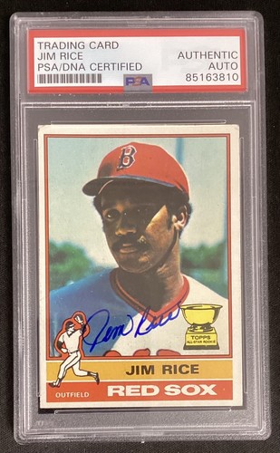 Jim Rice Signed 1976 Topps #340 Baseball Card Autograph Boston Redsox ...