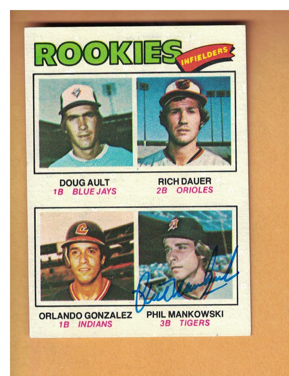 PHIL MANKOWSKI AUTOGRAPHED 1977 TOPPS ROOKIE BASEBALL CARD SIGNED ...