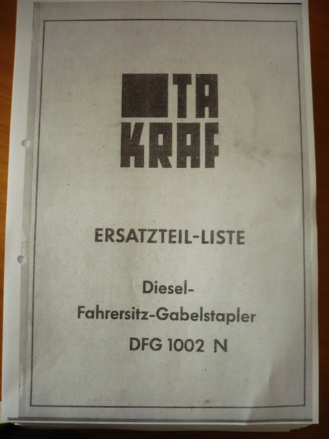 VEB DDR Gabelstapler Anleitung Ersatzteilliste Takraf VTA Stapler DFG ...