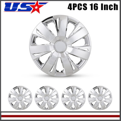 4Pcs/Set 16Inch Universal Wheel Rim Cover Hubcaps Chrome Trim Rings For ...