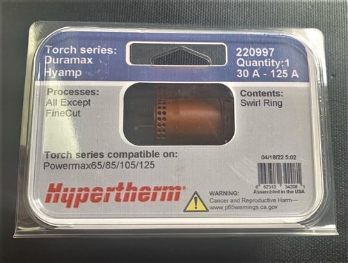 Pt #220997 Hypertherm Swirl Ring New | eBay