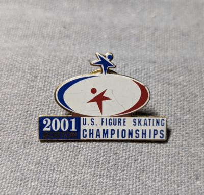 2001 US Figure Skating Championships Boston Lapel Pin Button Ice Skate ...