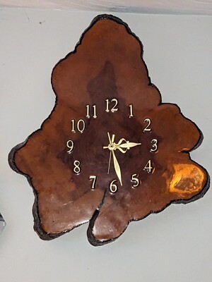 Mid Century Handmade Burl Clock *535 | eBay