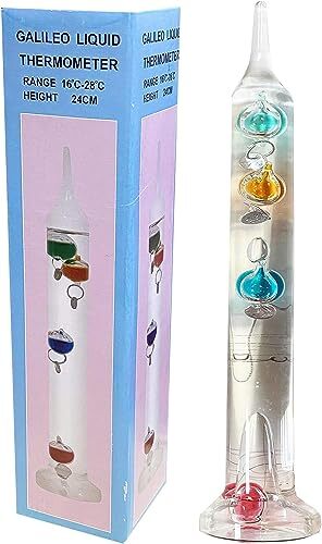 Galileo Glass Thermometer, Multicolor Floating Spheres Balls, Measures ...
