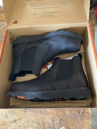 Brunt Men's Ohman 6 Comp Toe Work Boots Slip On Water Res. Black New | eBay