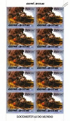 STRASBURG Great Western 90 Class 12-42-F Train Stamp Sheet (2005 Guinea ...