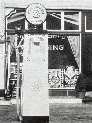 Vintage Cities Service Station Gas Pump Sign Oil Gas Print Photo Early ...