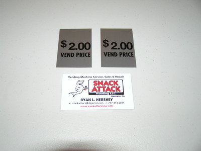 (2) SODA VENDING MACHINE Decals "$2.00 VEND PRICE" / Free Ship! | eBay
