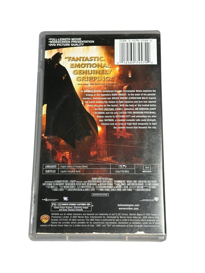 Batman Begins (PSP UMD Movie, 2005) TESTED, WORKS W/CASE 12569745742 | eBay