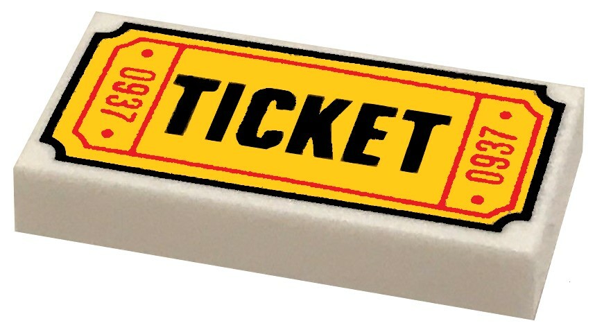 ☀️NEW Lego Minifig ADMISSION TICKET 1x2 DECORATED TILE 0937 pattern ...
