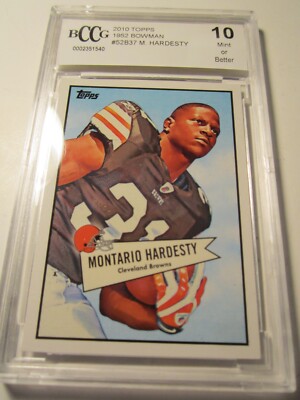2010 MONTARIO HARDESTY TOPPS FOOTBALL CARD BCCG BECKET GRADED 10 MINT ...