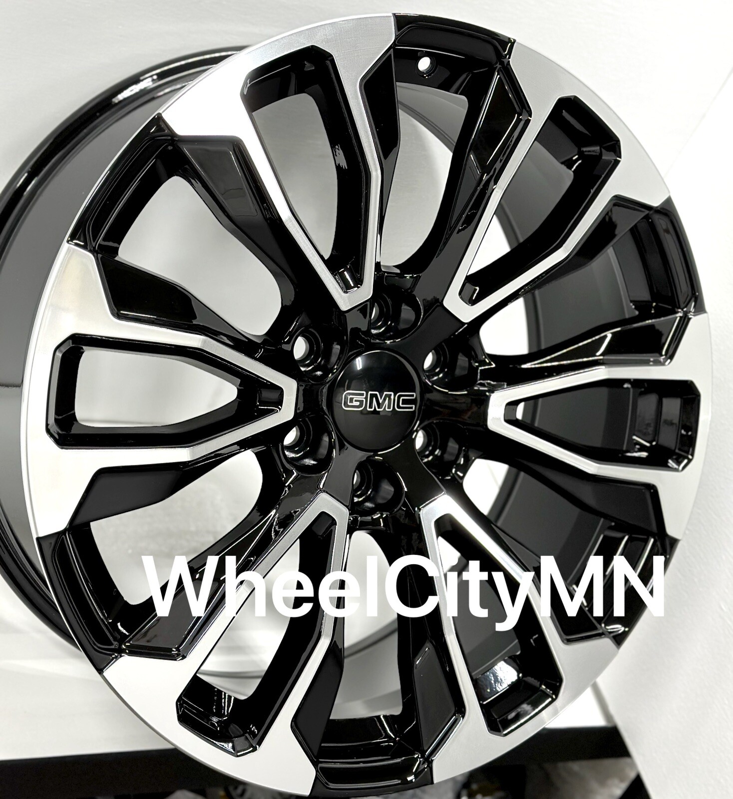 24" gloss black machine OE replica 14025 wheels fits 2023 GMC Sierra ...