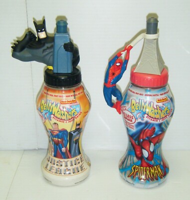 2 Belly Washers - Justice League-Batman - Spiderman 2004 Empty | eBay