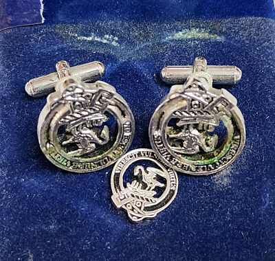 Vintage Stewart Clan Family Crest Virescit Vulnere Virtus Cufflinks ...