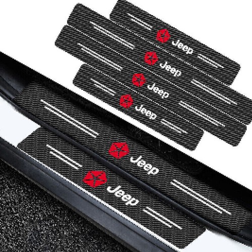 4PCS Set Car Door Sill Scuff Plate Cover Anti Scratch Sticker Protector ...