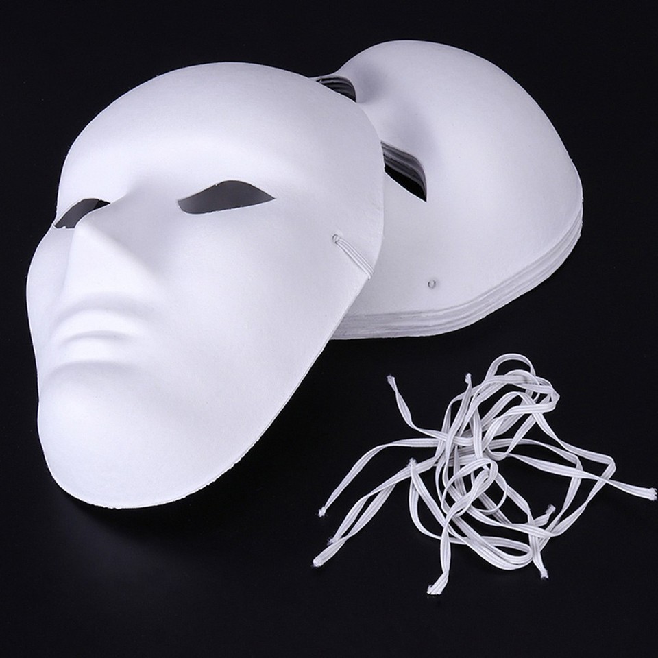 9 Pcs Masquerade Mask Set Party White Masks for Crafts Cosplay Diy ...