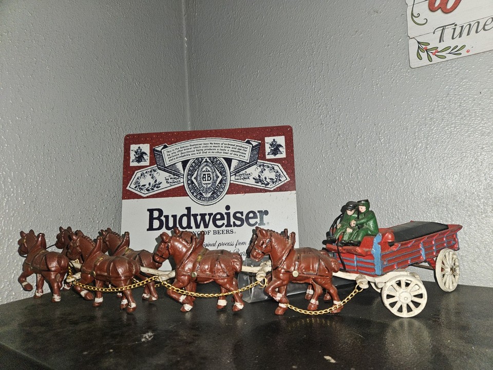 Vintage Budweiser Clydesdale Carousel Sign Parts- Wagon & Horses | eBay