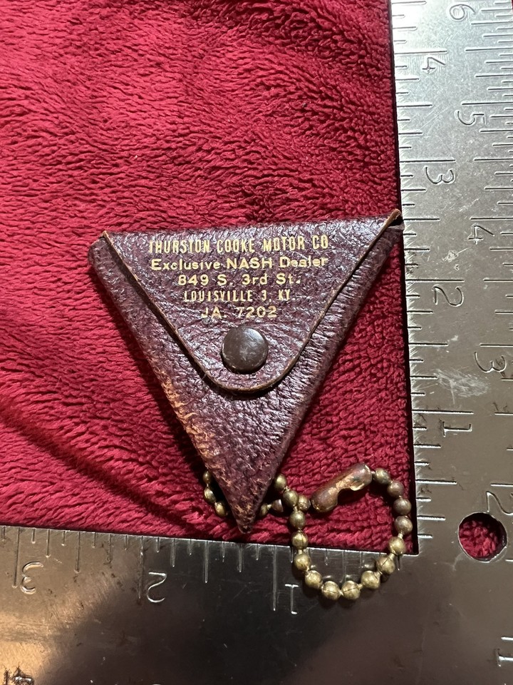 Vintage Nash Leather Key Chain Coin Holder, Thurston Cooke Motor ...
