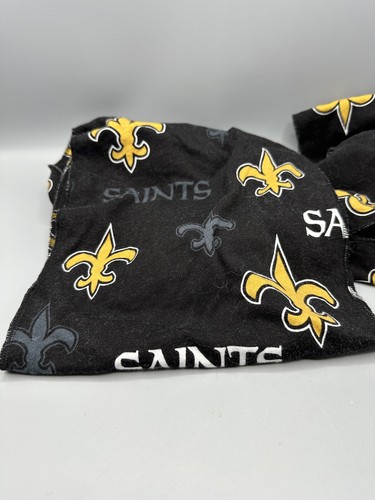 New Orleans Saints Fleur De Lis Black Gold & White Infinity Scarf 40" x ...