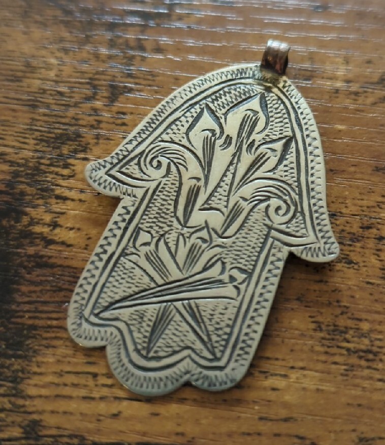 Authentic Antique Hamsa Moroccan Berber Talisman Pendant Hand of Fatima ...