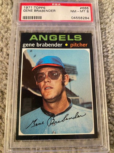 1971 Topps #666 Gene Brabender Angels SHORT-PRINT PSA 8 - NM/MT Lowest ...