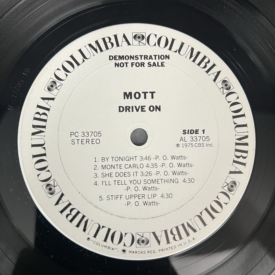 Mott The Hoople Drive On LP Columbia Promo 1975 1st Press Record Is ...